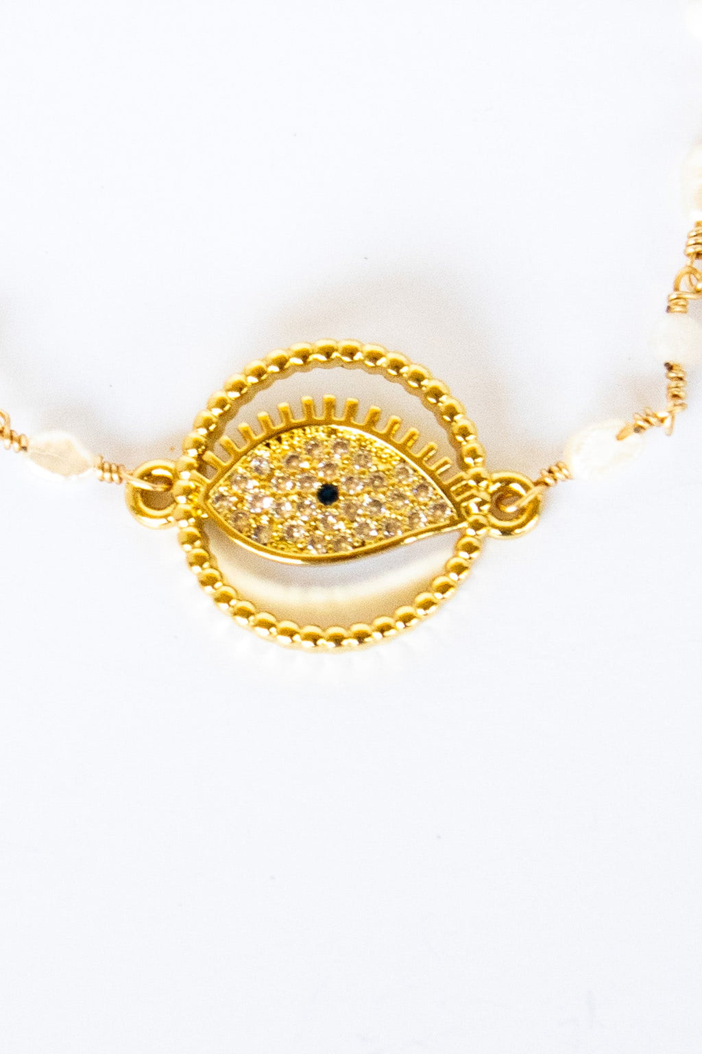 18K Toggle Eye for An Eye Pearl Bracelet | Luxury Freshwater Pearl ...